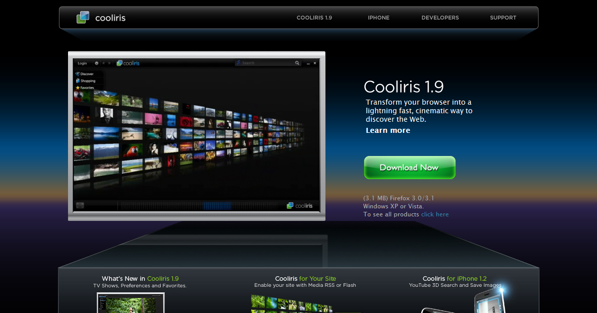 cooliris 3d web browsing