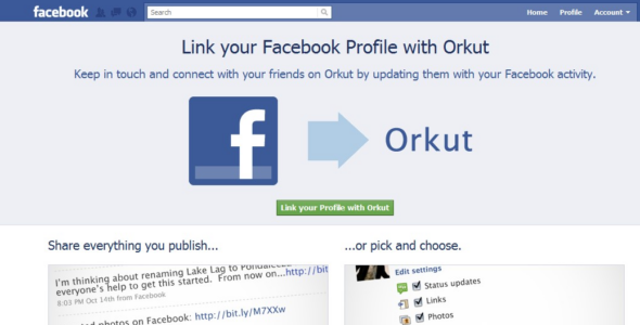 facebook orkut profile linking