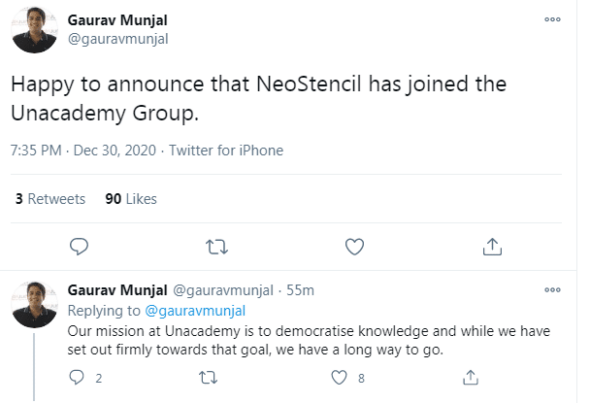 Unacademy Acquisition spree Continues, acquires NeoStencil - TechPluto ...